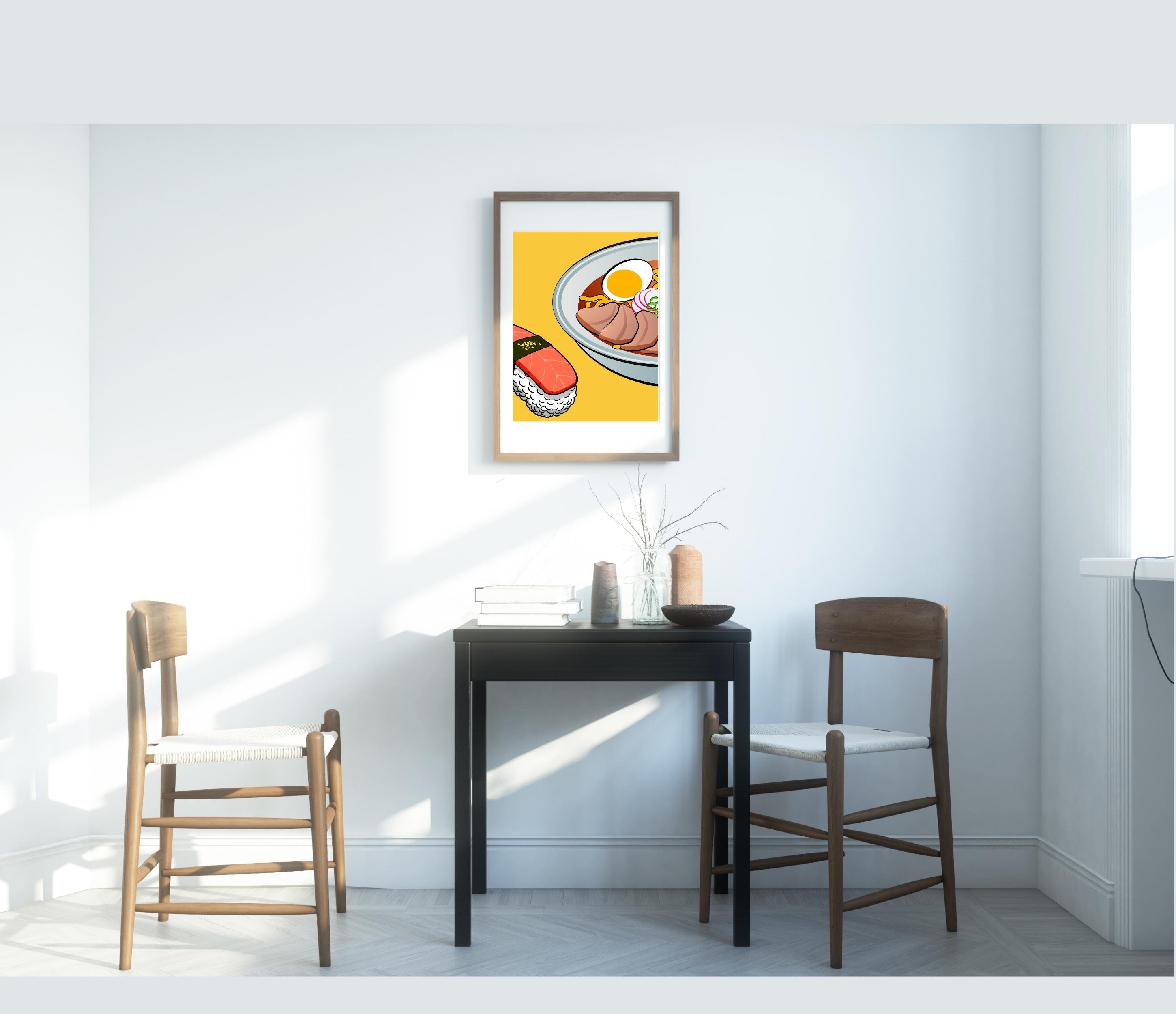 Ramen Bowl and Sushi Food Instant Wall Art, Printable Kitchen Wall ...