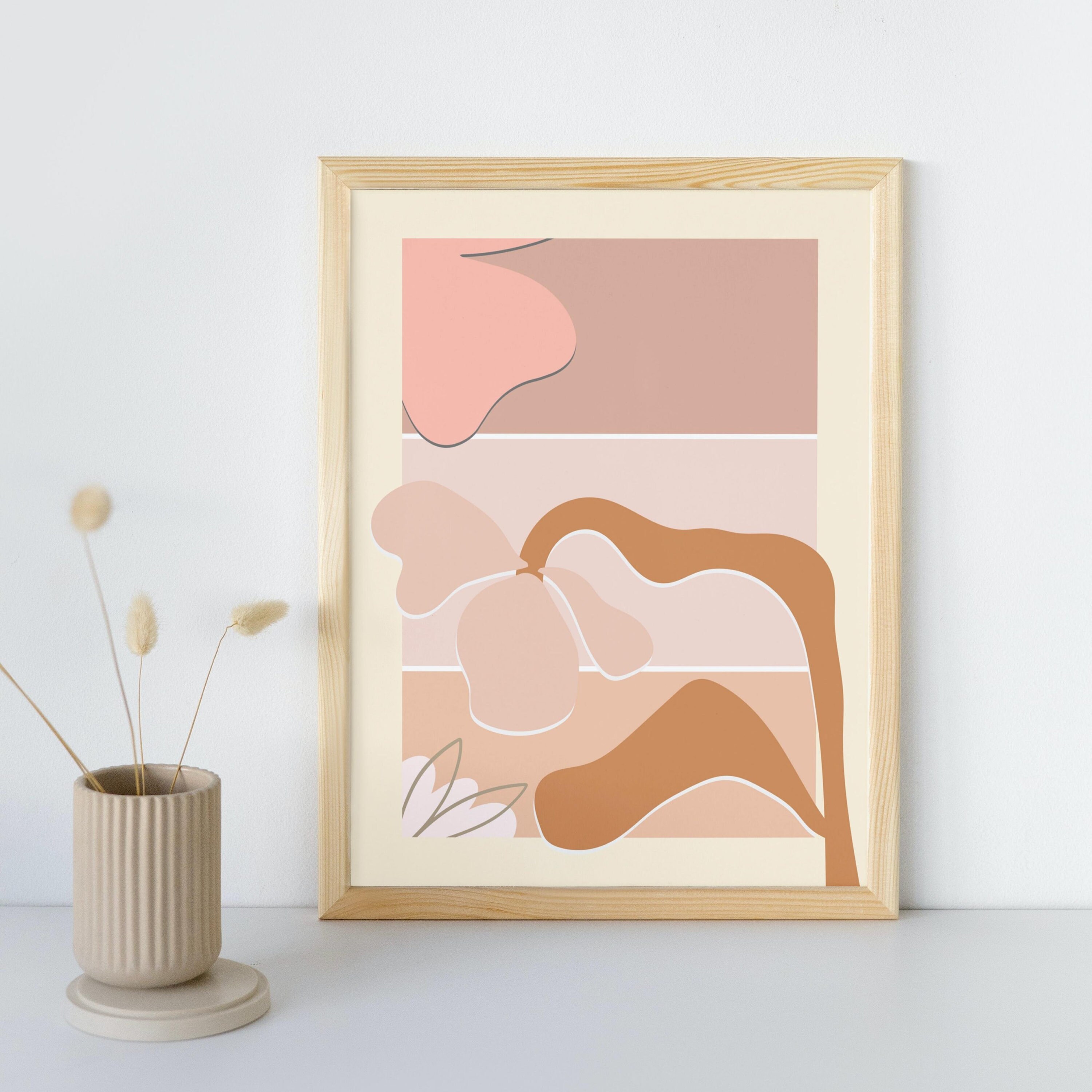 Boho Style Art Print, Color Block Print, Botanical, Floral Print ...