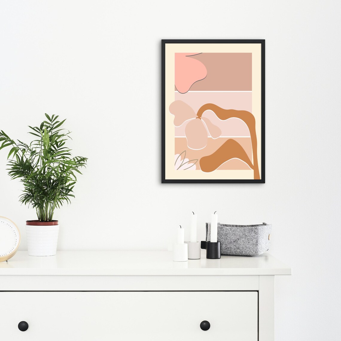 Boho Style Art Print, Color Block Print, Botanical, Floral Print ...