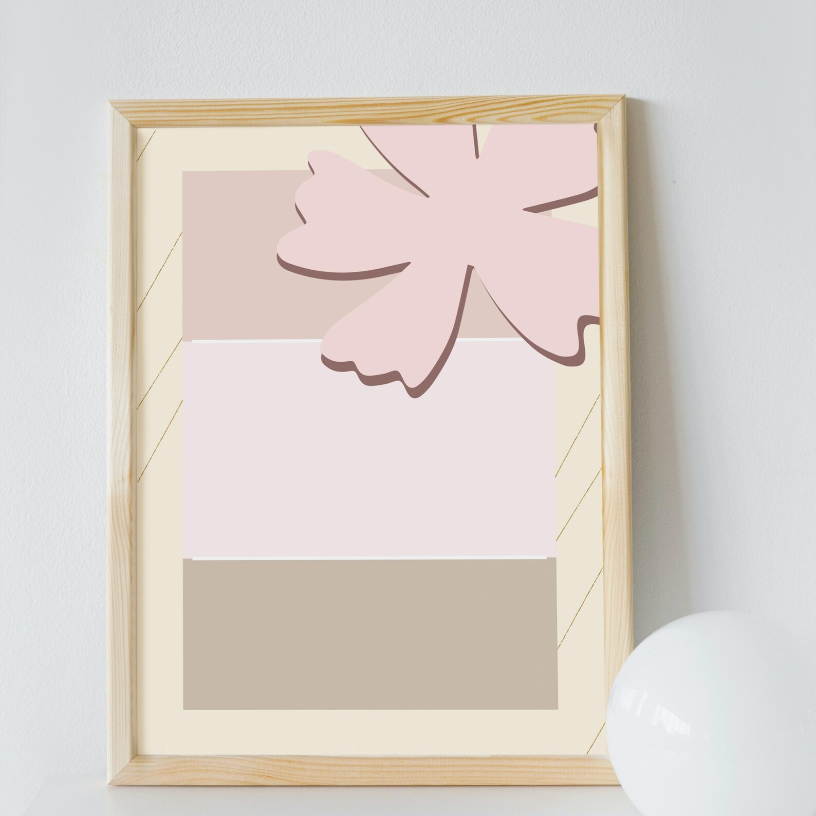 Botanical Boho Style Art Print, Color Block Print, Coastal Wall Art ...