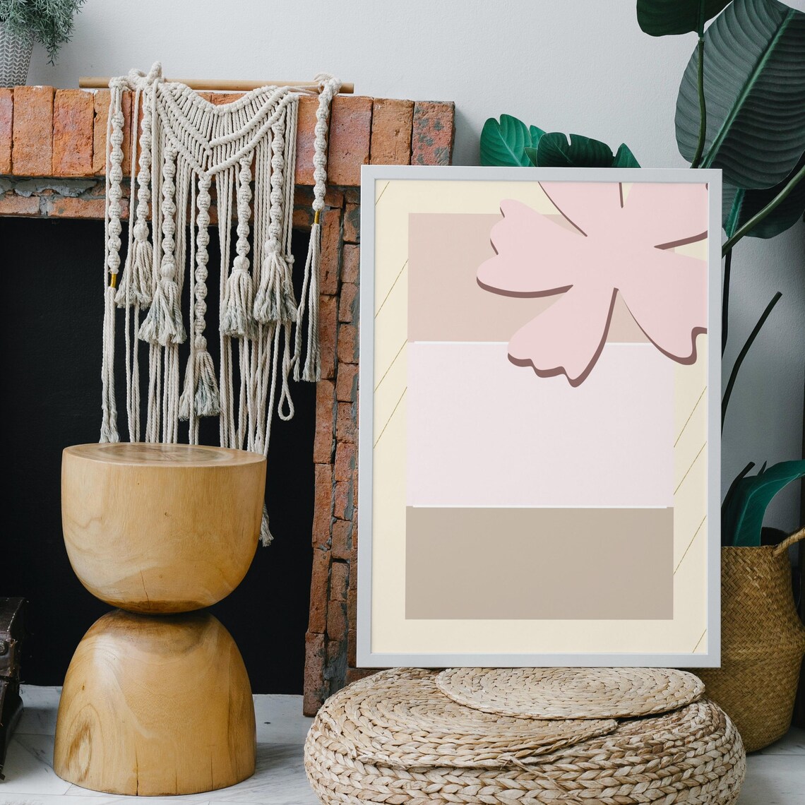 Botanical Boho Style Art Print Color Block Print Coastal - Etsy