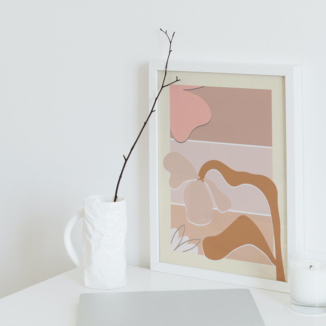 Boho Style Art Print, Color Block Print, Botanical, Floral Print ...