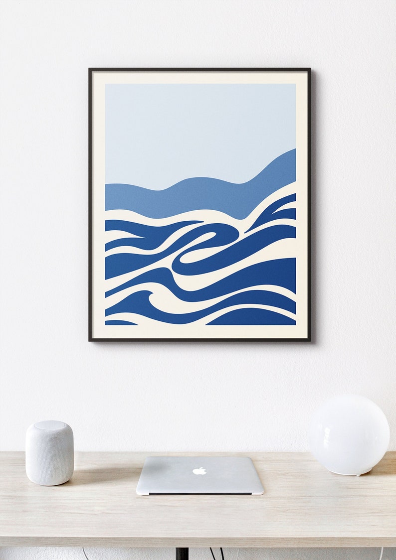 Abstract Ocean Wave Print: Coastal Wall Art (digital Download) - Etsy