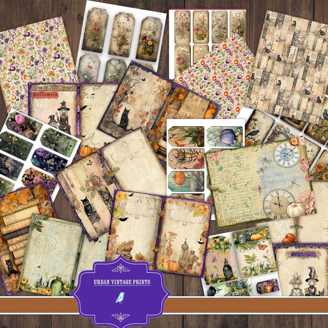 Fall Journal Pages, Digital Printouts, Halloween Journal, Scrapbooking ...