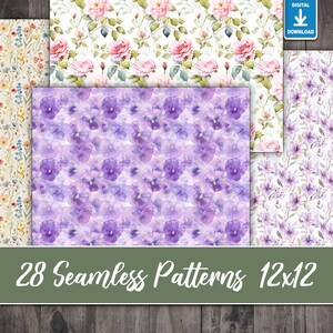 28 Spring Wildflowers Digital Seamless Paper, Floral Pages Pack,journal ...