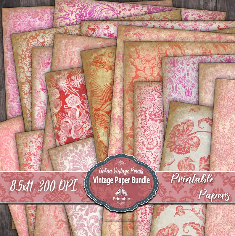 43 Vintage Shabby Weathered Antique Paper Pack, Stained Bundle,digital ...