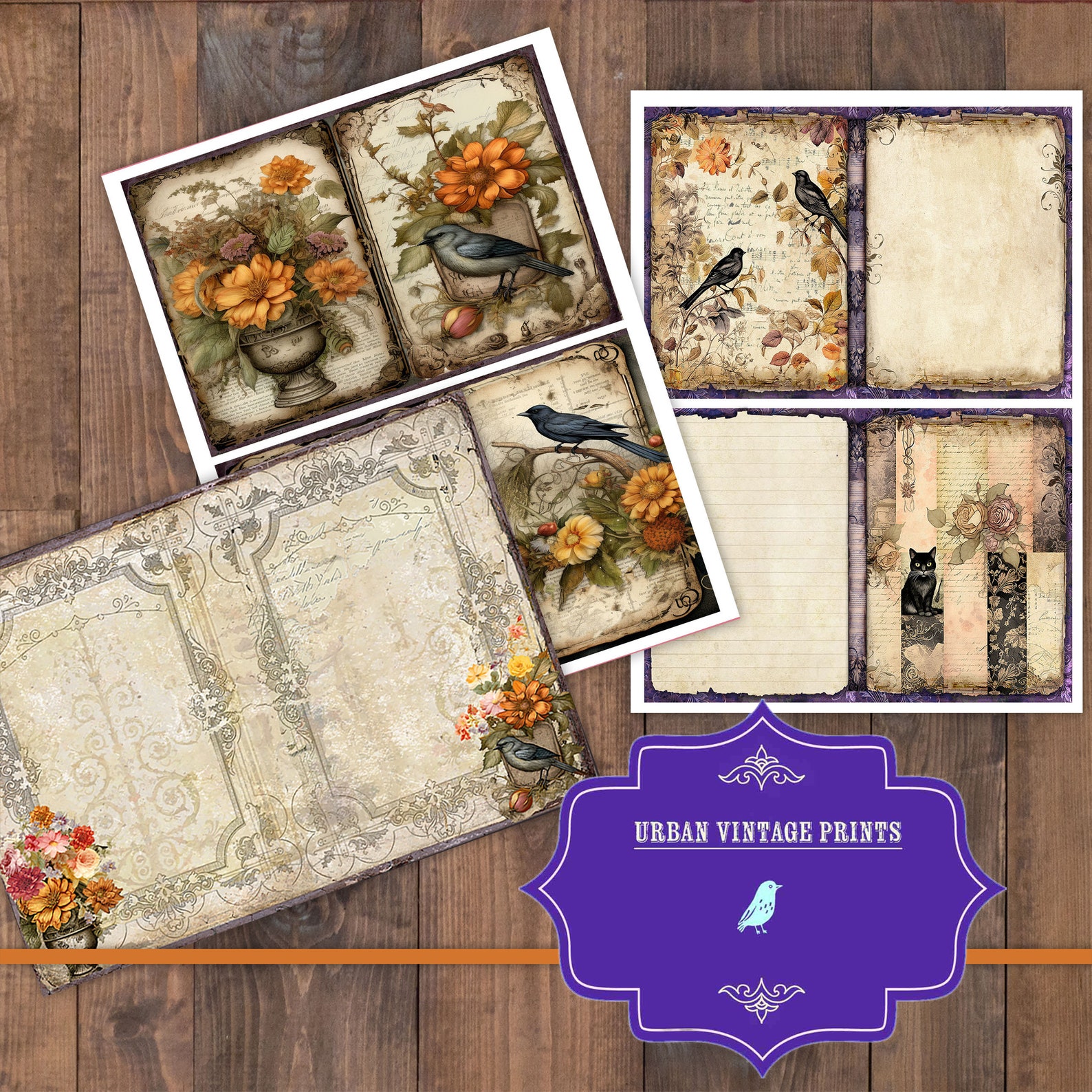 Fall Journal Pages, Digital Printouts, Halloween Journal, Scrapbooking ...