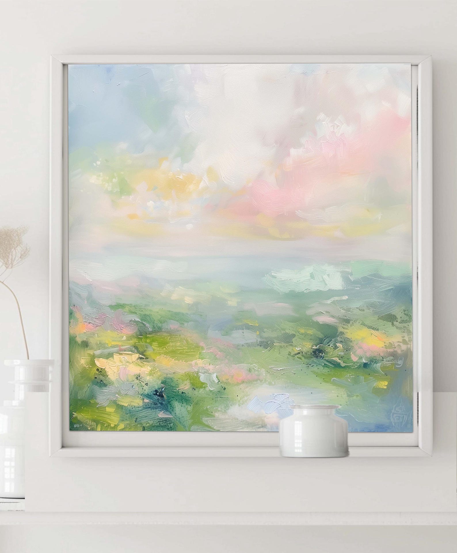 Landscape Art Print, Colorful Textured Painting, Large Abstract Art ...