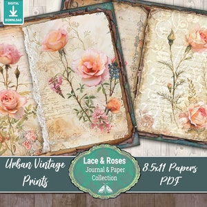 Vintage Lace & Roses Decorative Craft Collection,printable Pages ...