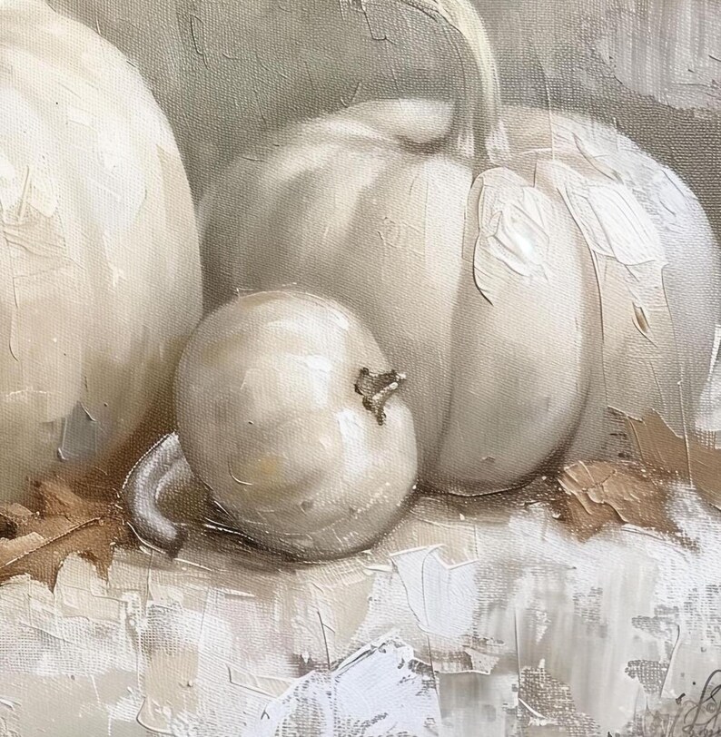 Pumpkins Art Print, Textured Painting, Large Impressionistic Abstract ...