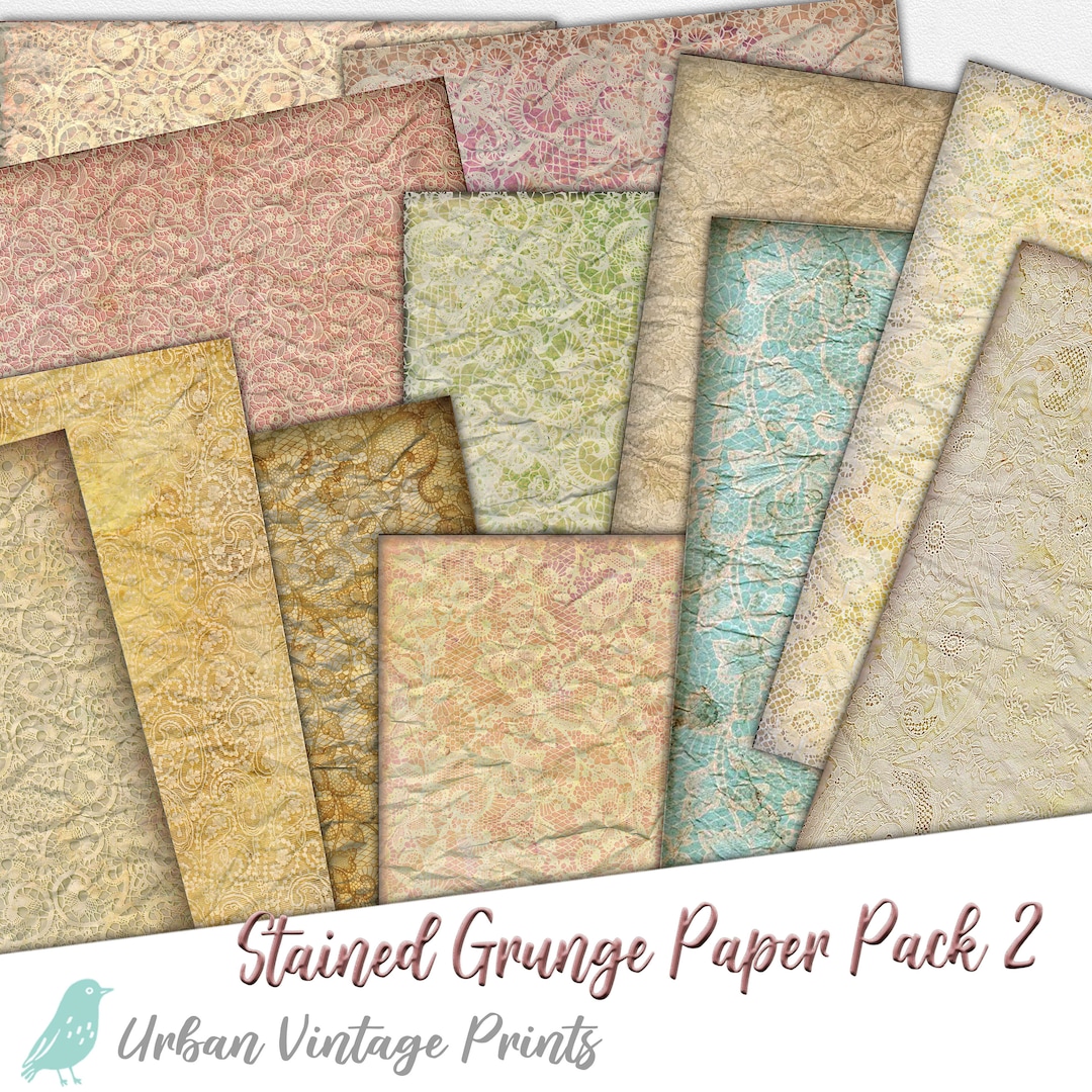 Grunge and Stains Paper Lace, Printable Paper Pack, Decorative Paper ...
