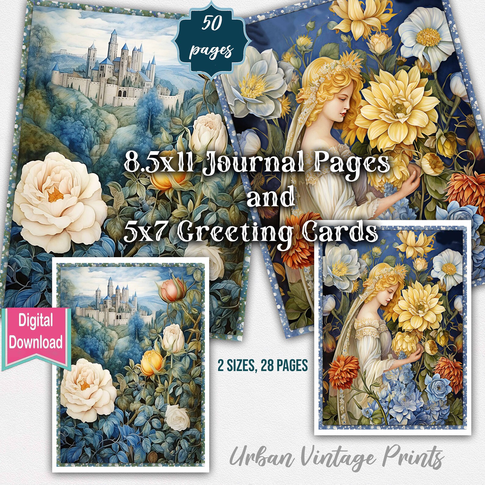 Venetian Renaissance Group2, Digital Collage, Printable Download ...