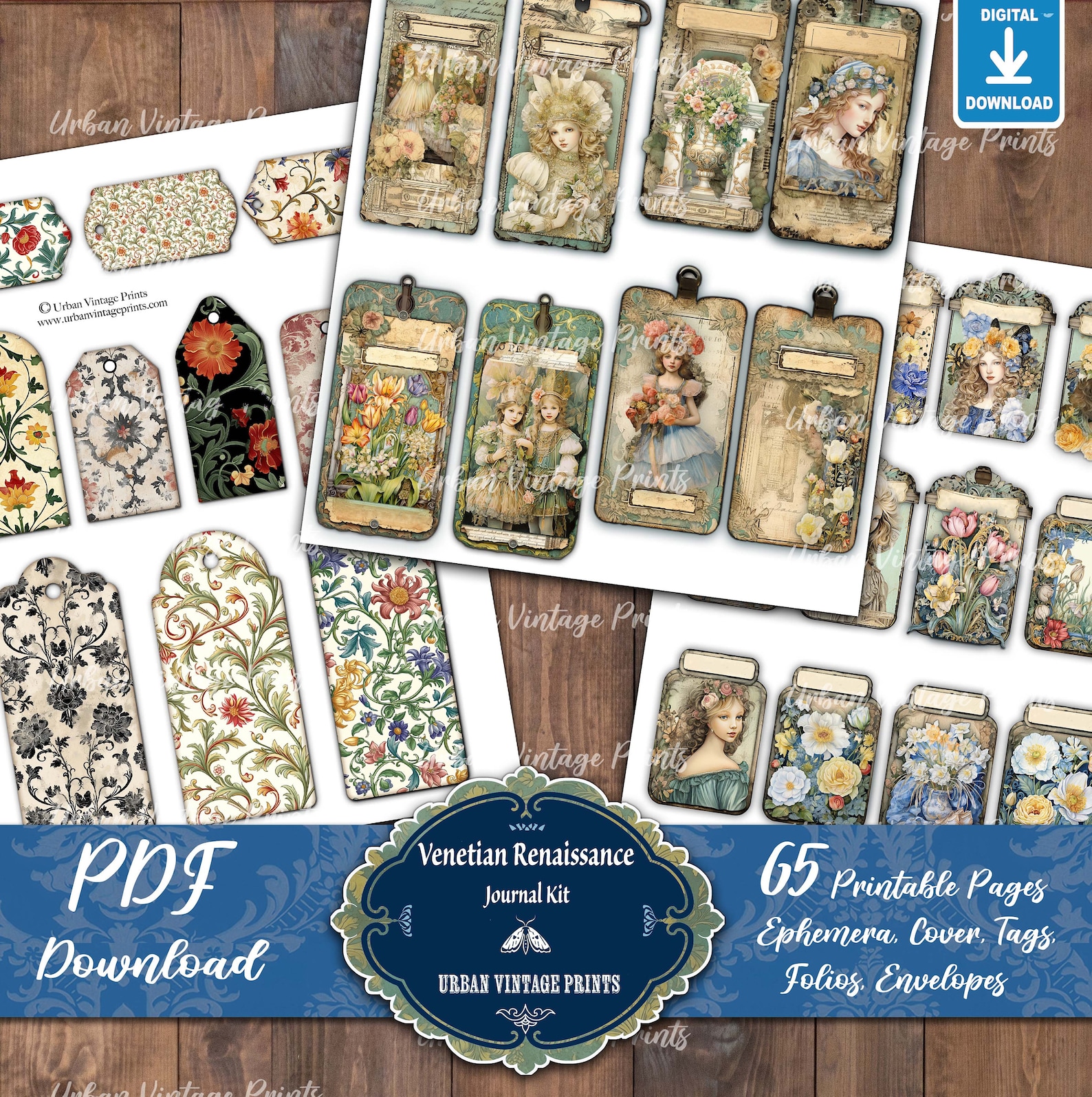 Italian-renaissance-inspired 65 Pages,ephemera,folios With Pockets ...