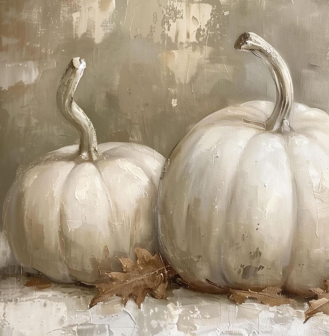 Pumpkins Art Print, Textured Painting, Large Impressionistic Abstract ...