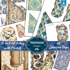 Italian-renaissance-inspired 65 Pages,ephemera,folios With Pockets ...