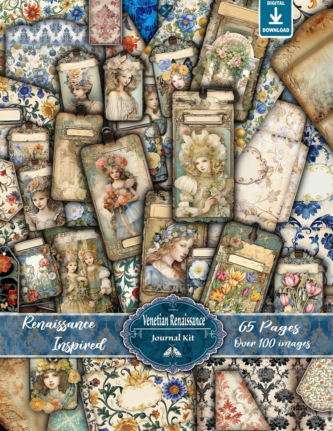 Italian-renaissance-inspired 65 Pages,ephemera,folios With Pockets ...
