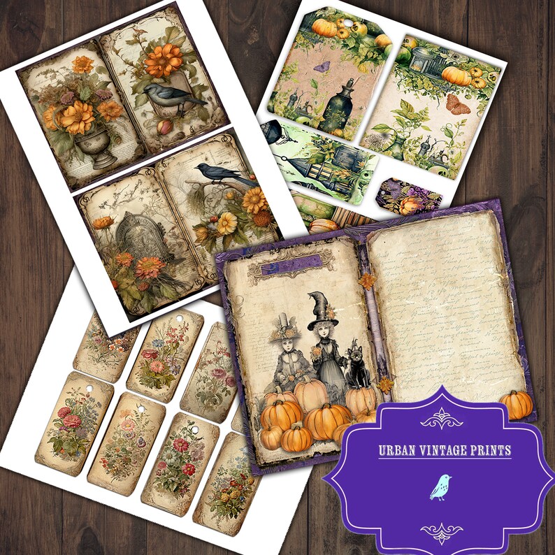 Fall Journal Pages, Digital Printouts, Halloween Journal, Scrapbooking ...