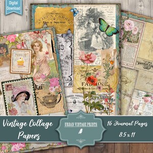 Junk Journal, Vintage Weathered Collage Paper, Master Board, Ephemera ...