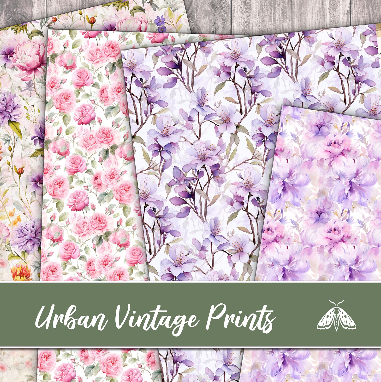 28 Spring Wildflowers Digital Seamless Paper, Floral Pages Pack,journal ...