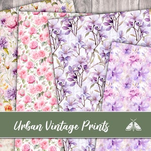 28 Spring Wildflowers Digital Seamless Paper, Floral Pages Pack,journal ...