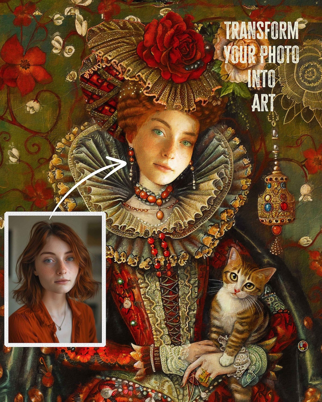 Custom Portrait Painting From Your Photo - Personalized Gift Wall Art ...