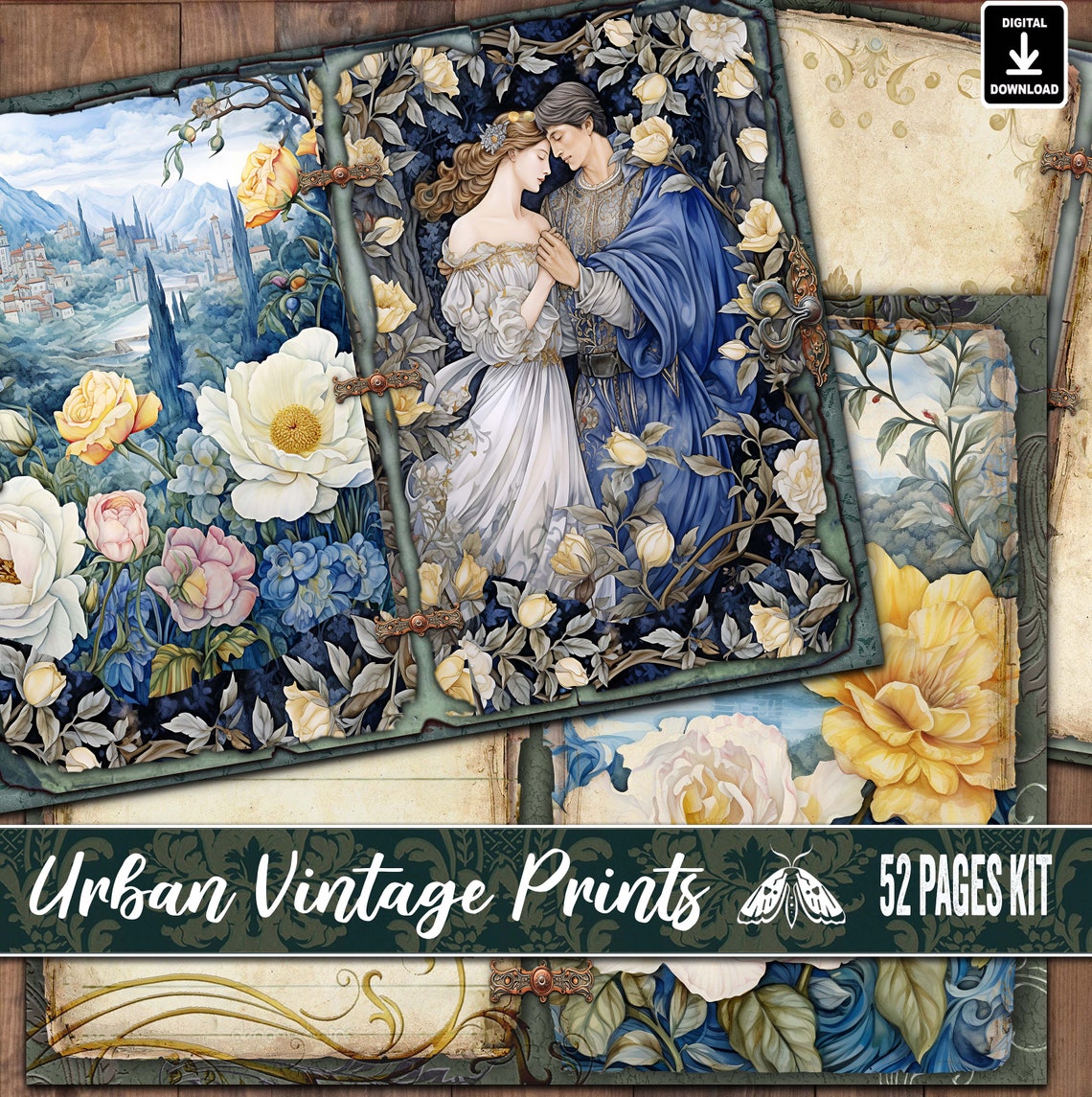 Venetian Renaissance Group4, Digital Collage, Printable Download ...