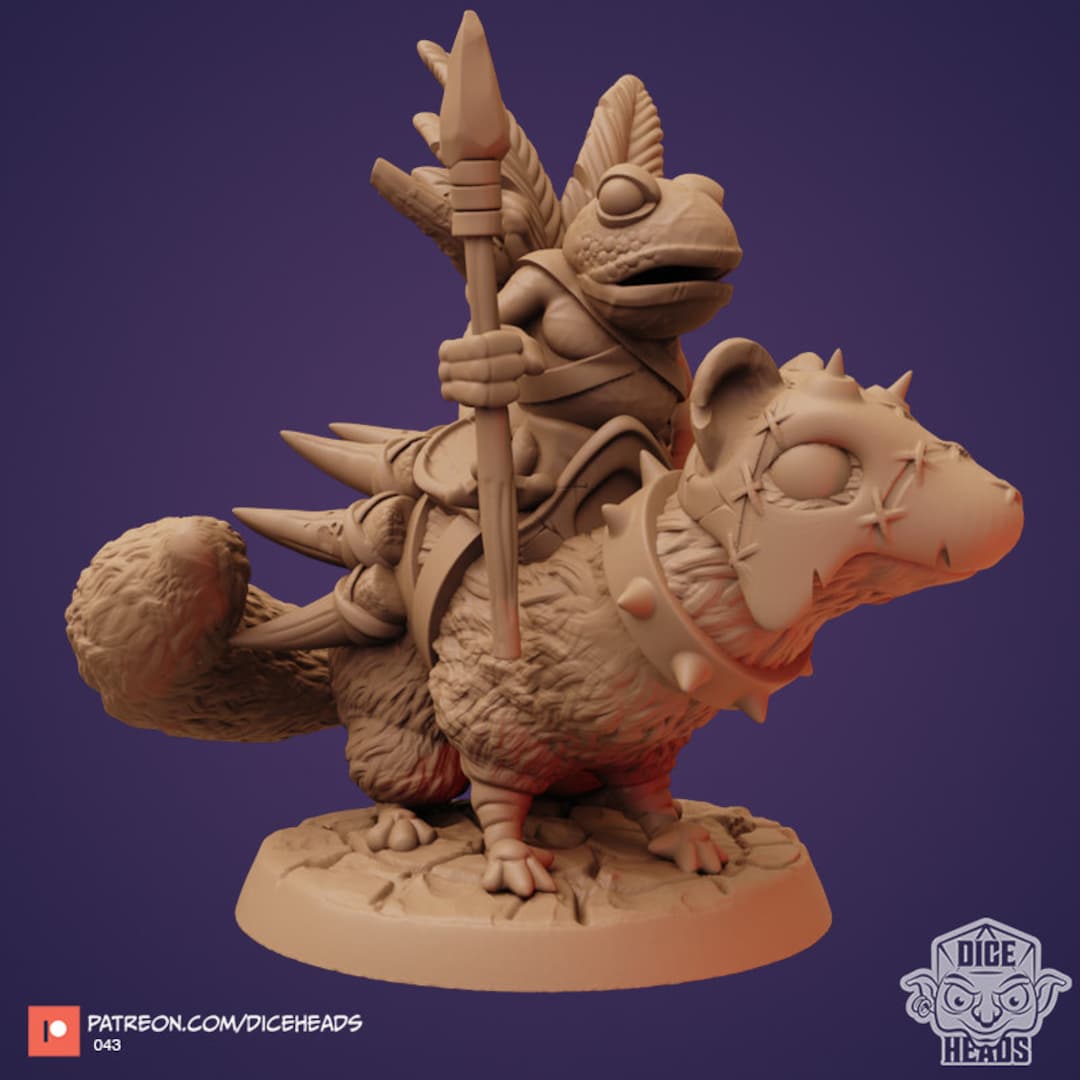 Mounted Weasel With Rider • Dice Heads • Dnd • Zoontalis • 3D Resin ...