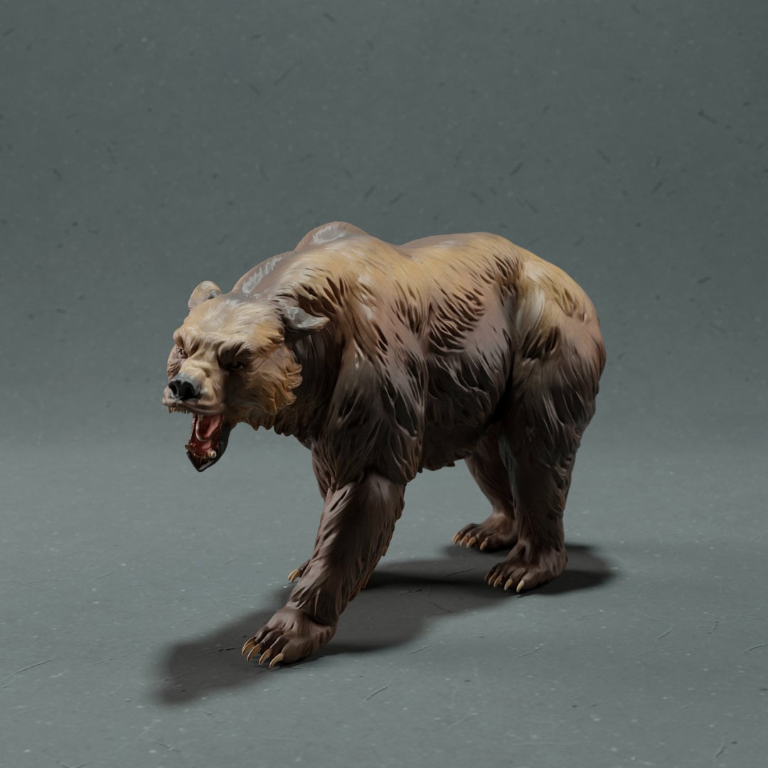 Grizzly Bear • Unpainted • Animal Den Miniatures • Dnd • 3D Resin ...