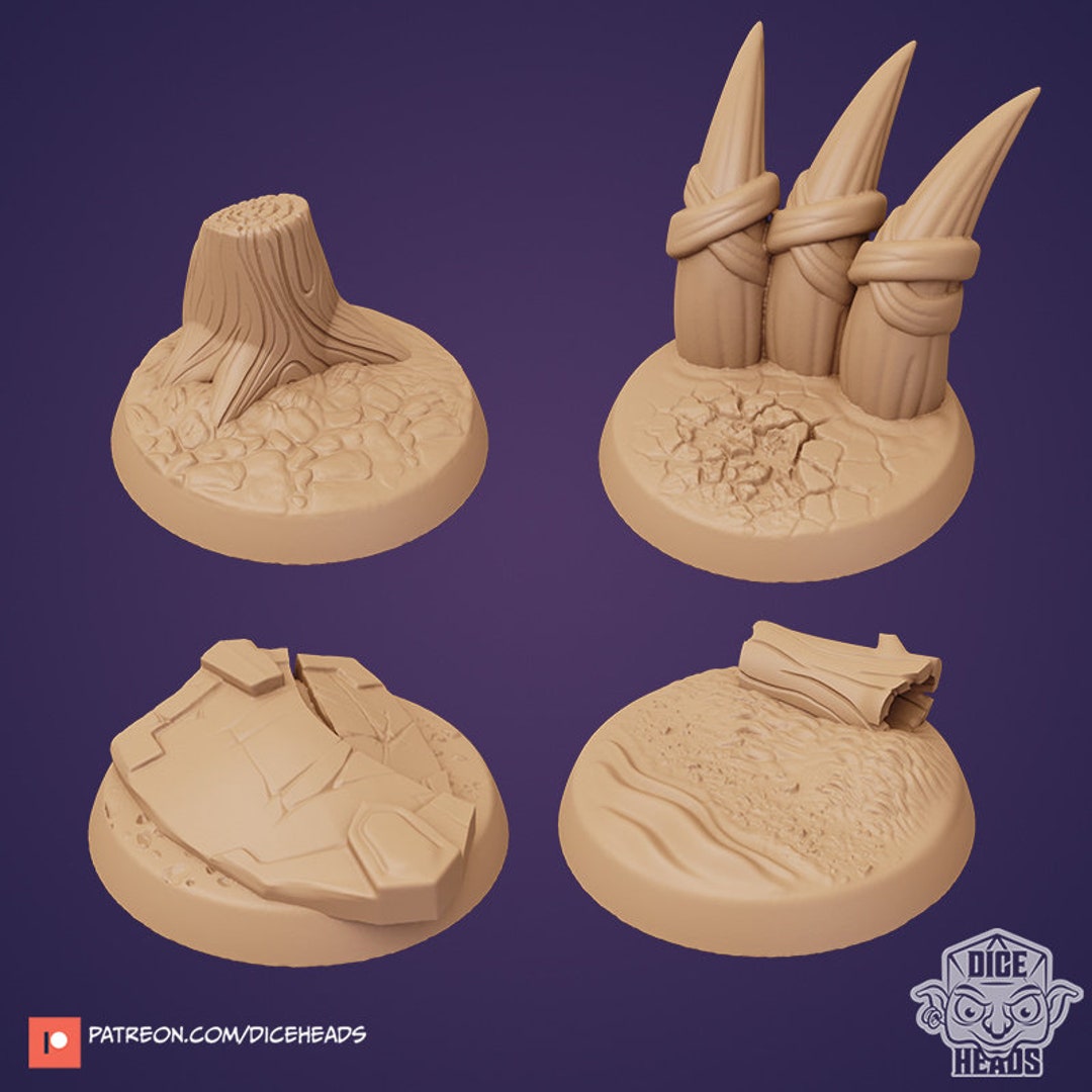 50mm Display Bases • Dice Heads • DnD • Zoontalis • 3D Resin Printed ...