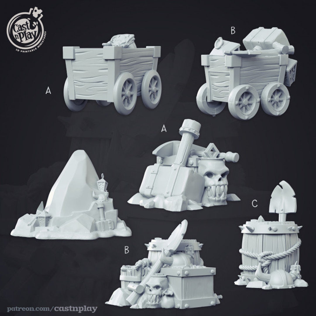 Dwarven Mine Props • Cast N Play • Dnd • 3D Resin Printed • RPG ...