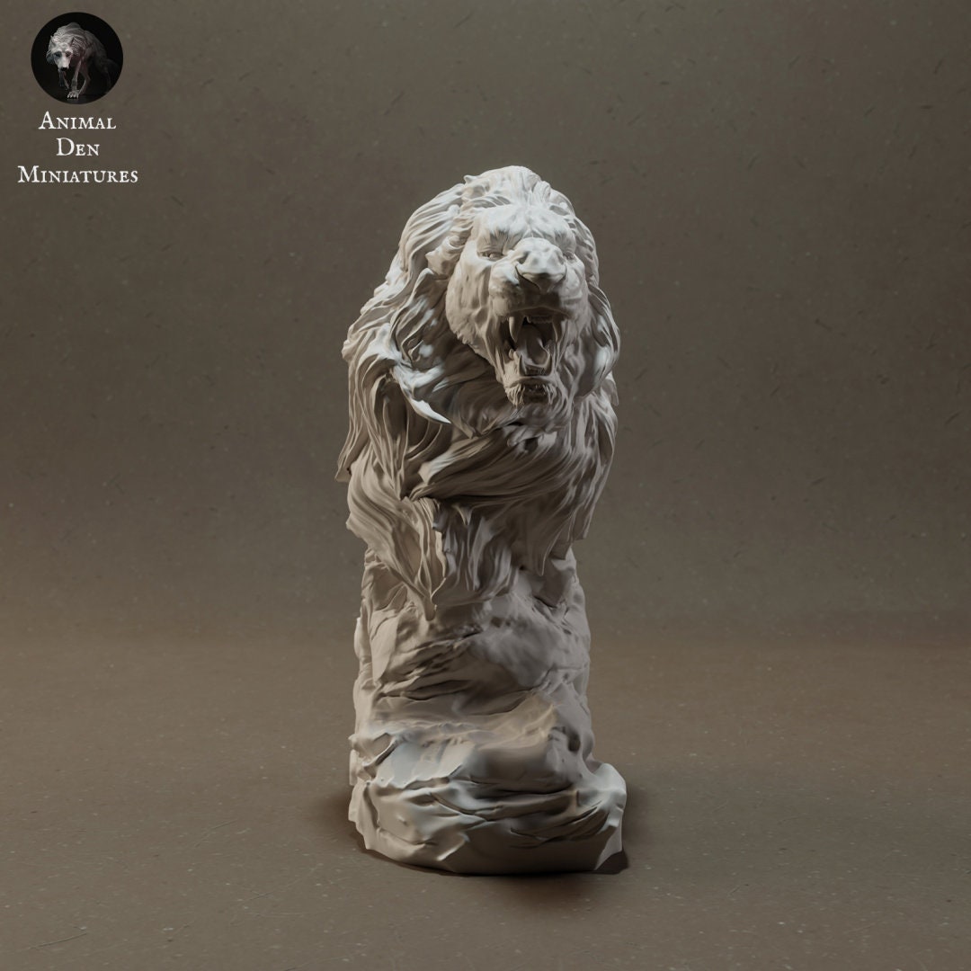 Lion Roar Bust • Animal Den Miniatures • Dnd • 3D Resin Printed • RPG ...