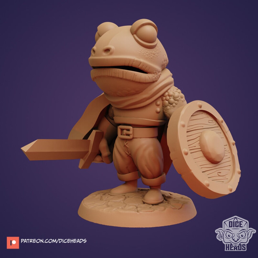 Toad Fighter • Dice Heads • Dnd • Zoontalis • 3D Resin Printed • RPG ...