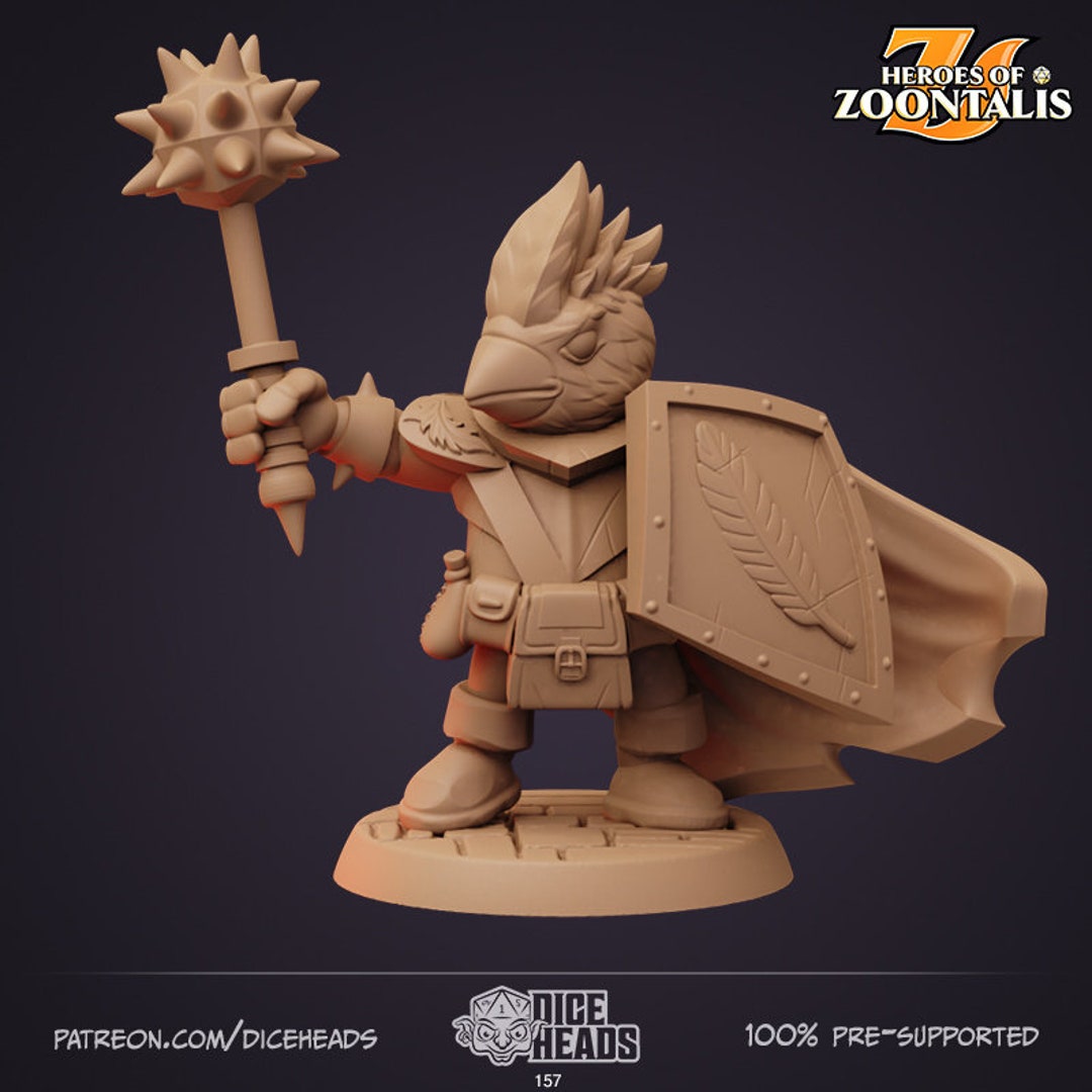 Cardinal Cleric • Dice Heads • Dnd • Zoontalis • 3D Resin Printed • RPG ...