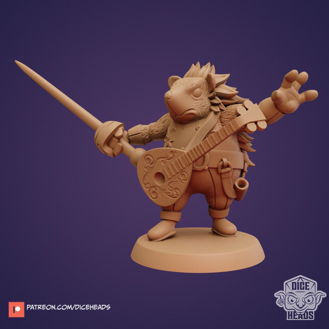 Hedgehog Bard • Dice Heads • Dnd • Zoontalis • 3D Resin Printed • RPG ...