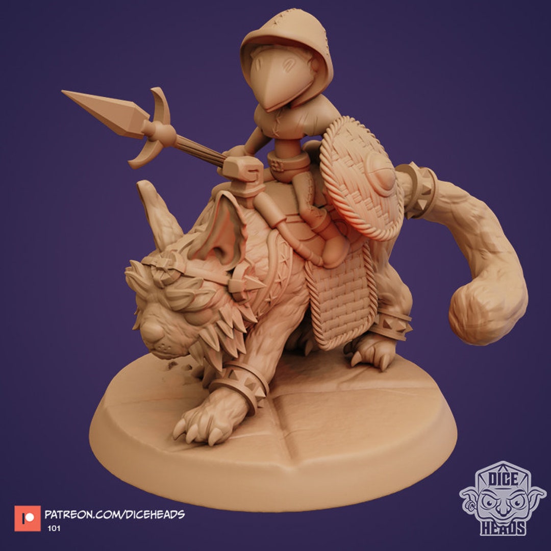 Lynx Mount With Birdfolk • Dice Heads • Dnd • Zoontalis • 3D Resin ...