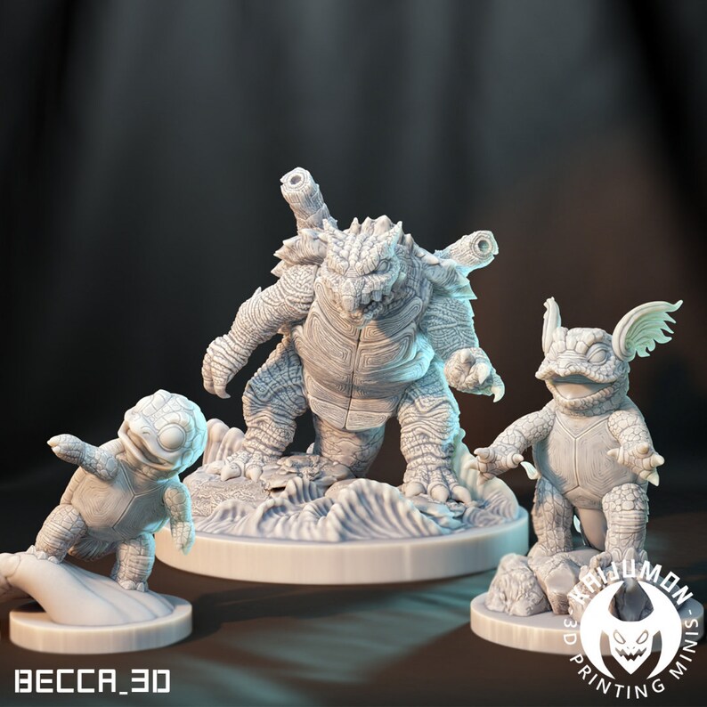 Turtle Kaiju Kaijumon Dnd 3D Resin Printed RPG - Etsy