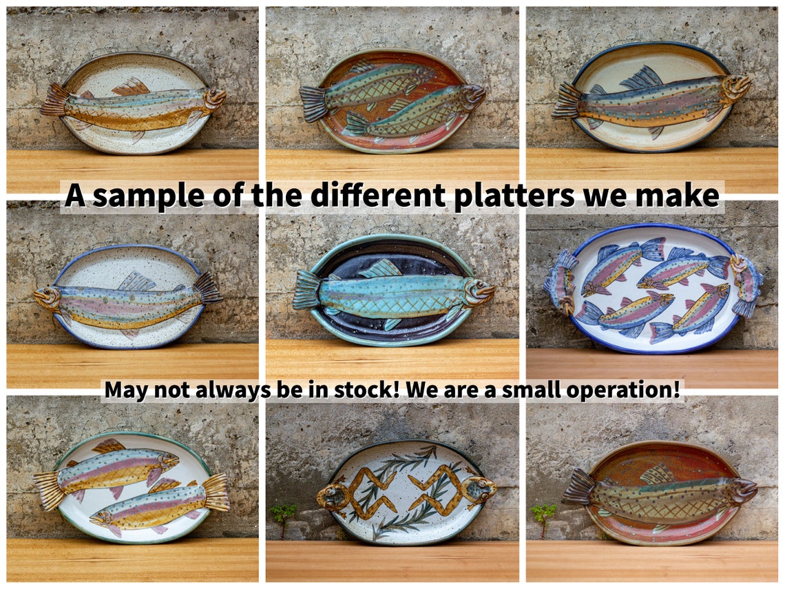 Handmade Oval Fish Platter With Hand-sculpted Fish Head and Tail 15l - Etsy