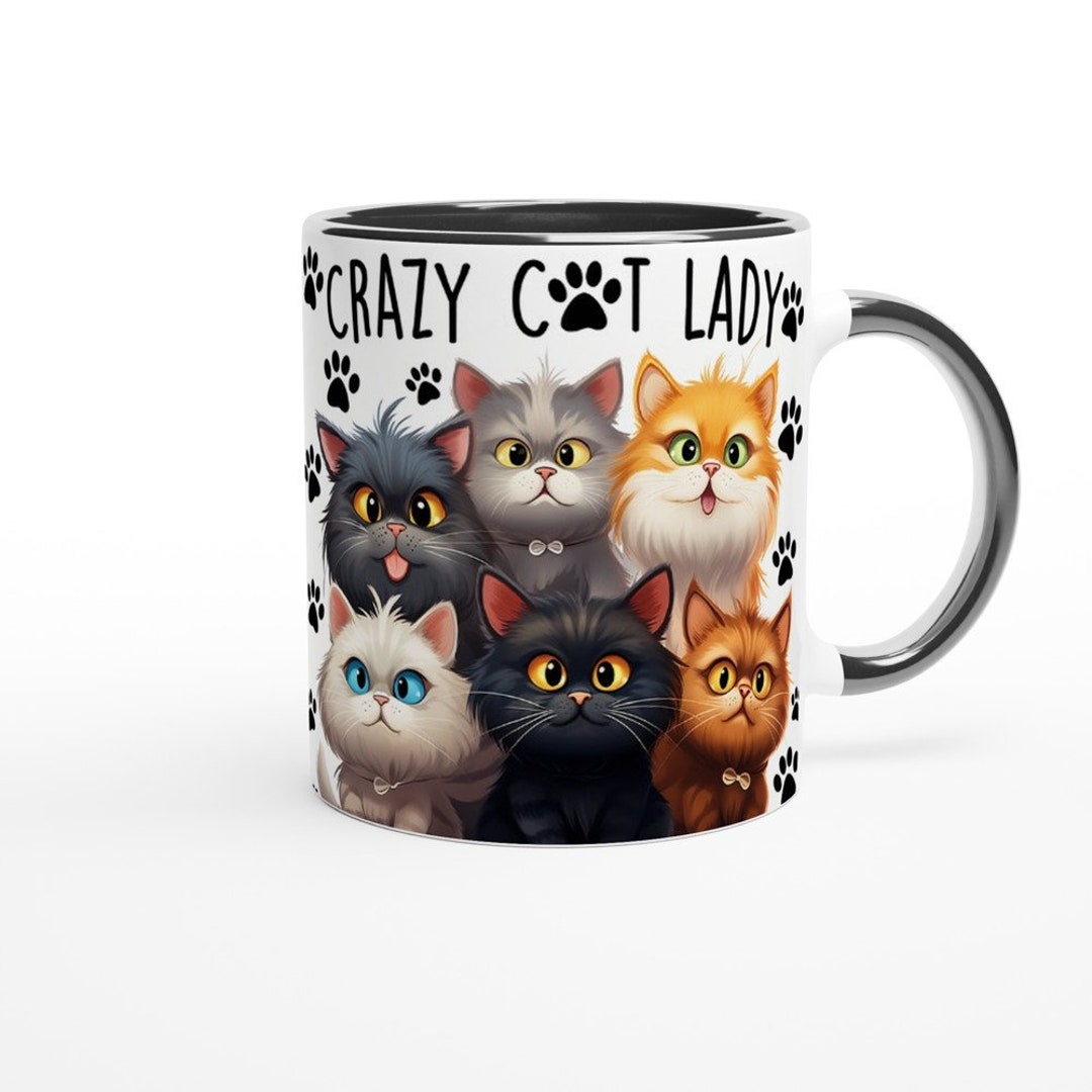 Crazy Cat Lady Mug Cat Lover Gift,cute Cat Lover Gift,black Cat, Funny ...