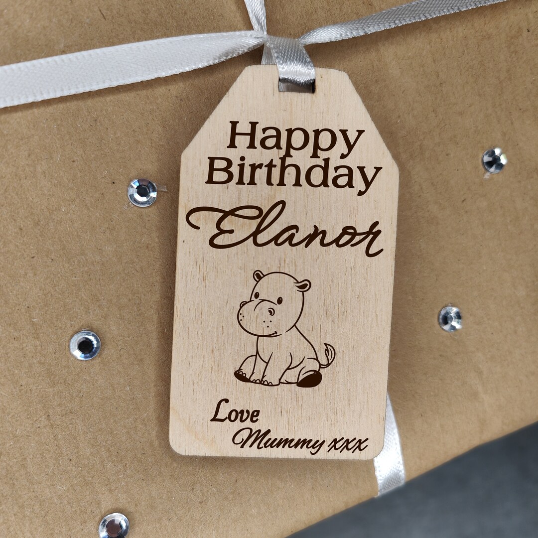 Personalised Birthday Gift Tag Label for Birthday Present Safari Animal ...