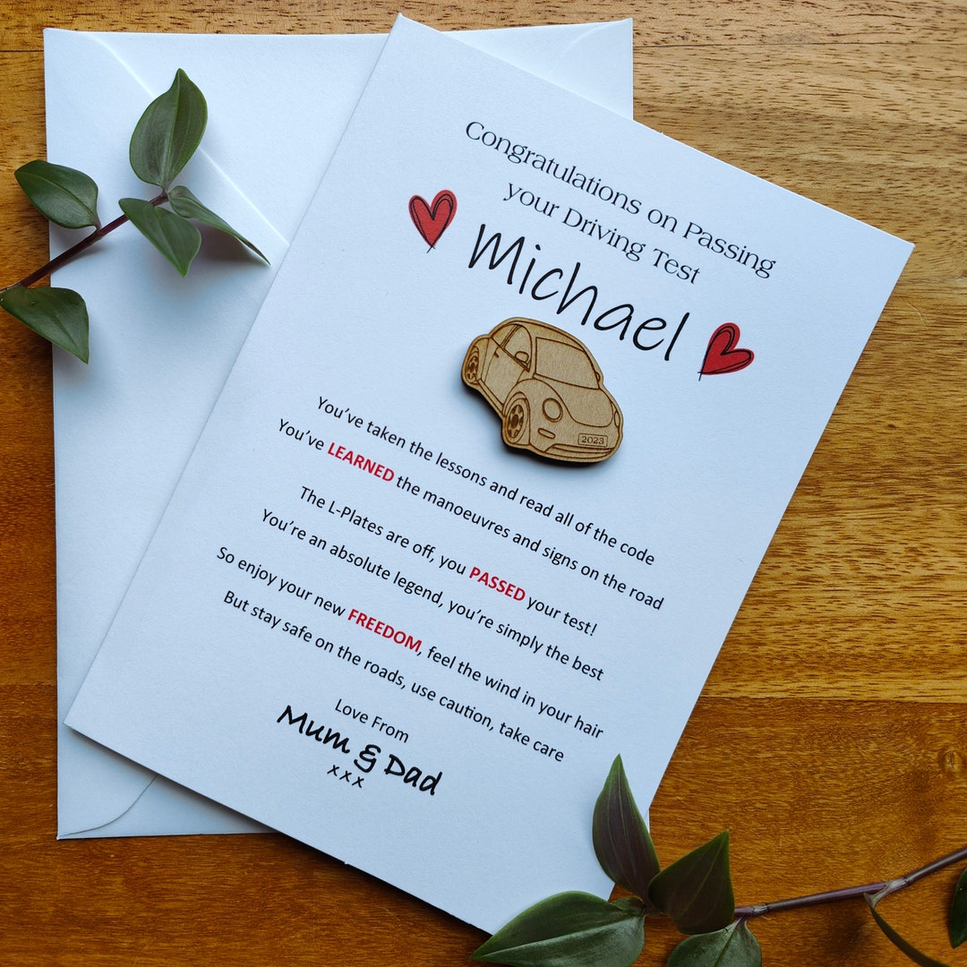 Personalised Driving Test Passed Poem Card With Car Keepsake 2026 Reg ...
