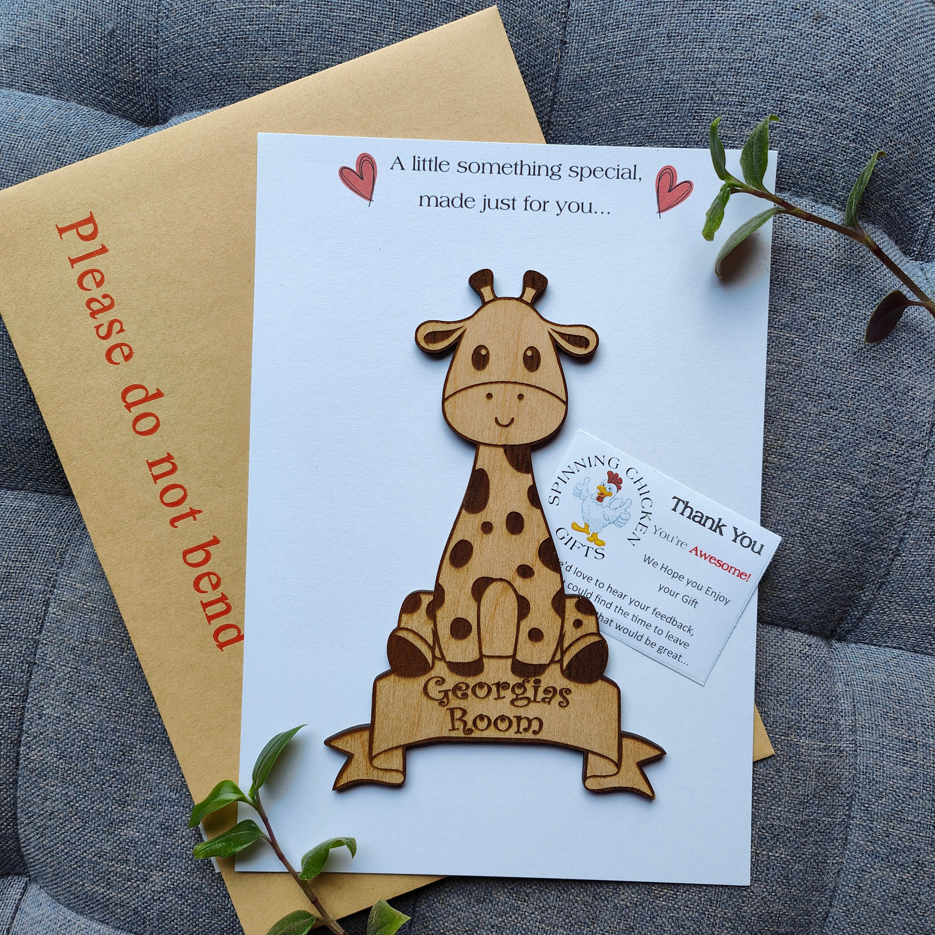 Personalised Giraffe Door Sign: Engraved Wood Nursery Decor - Etsy