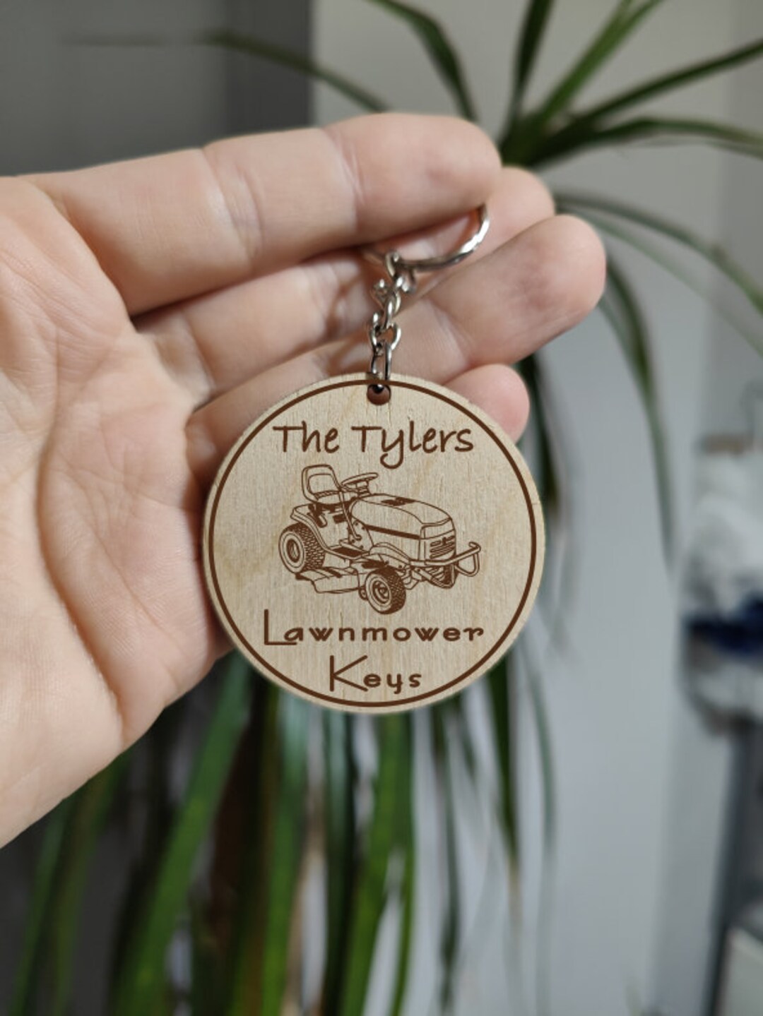 Personalised Wooden Lawnmower Keyring: Engraved Birthday Gift - Etsy