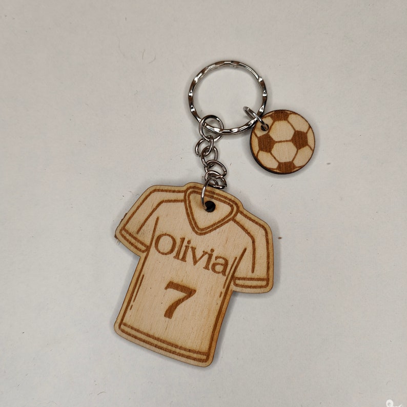 Personalised Football Shirt Keyring: Laser Engraved Gift - Etsy