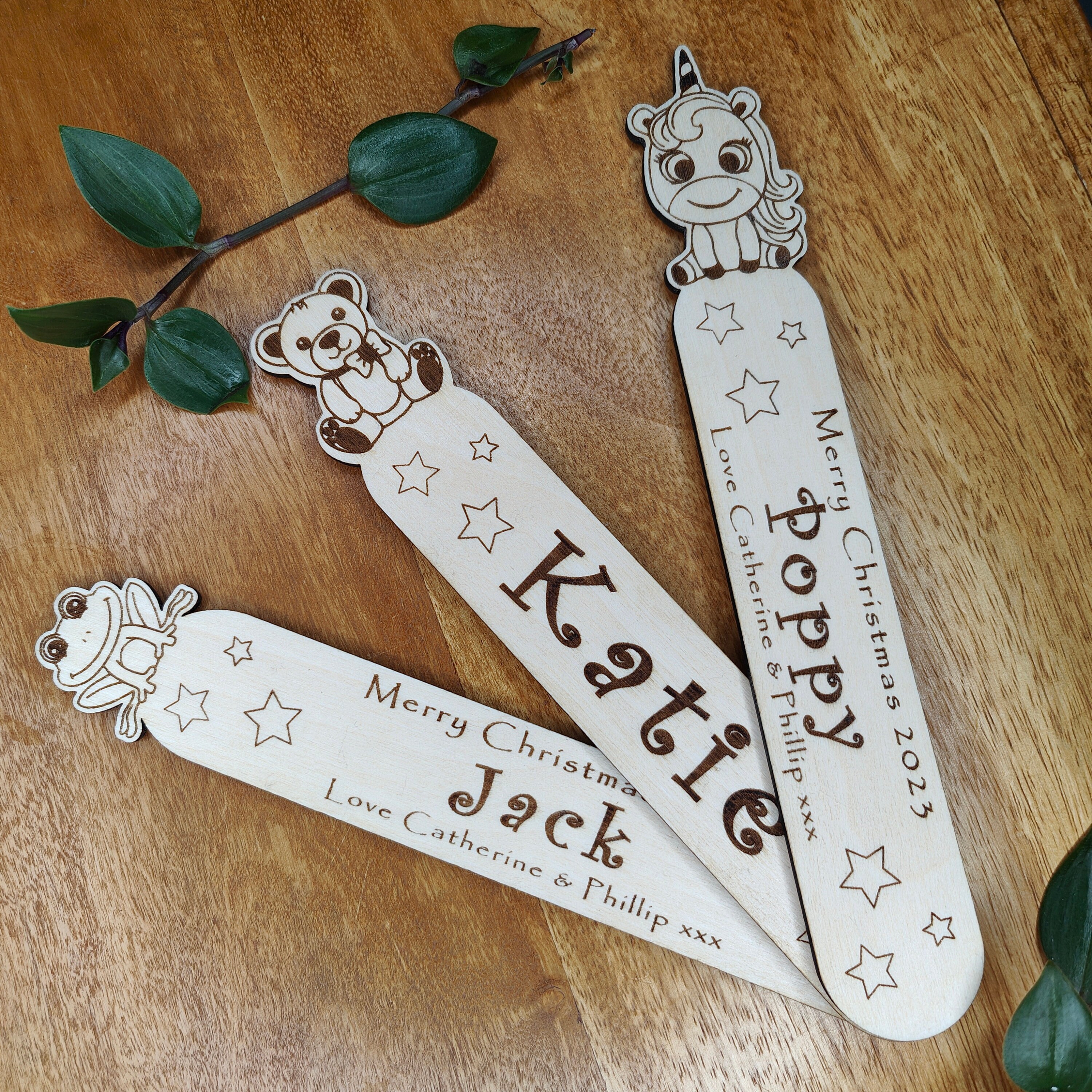 Personalised Animal Bookmark: Laser Engraved Wooden Gift for Kids - Etsy