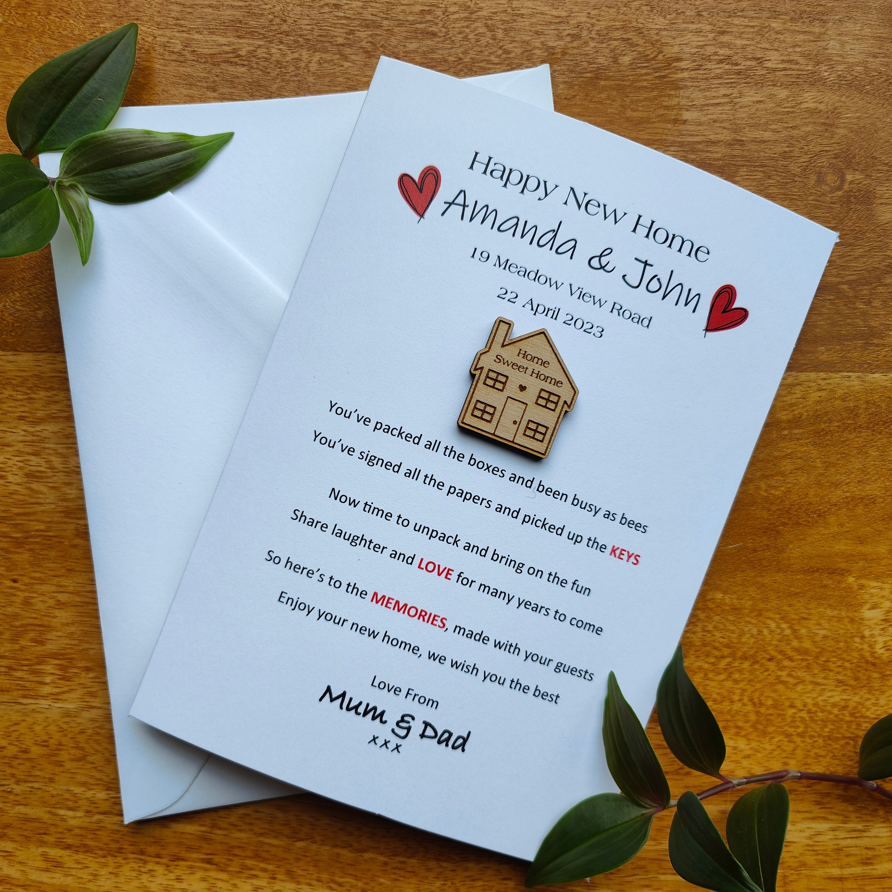 Personalised Congratulations on Your New Home Poem Gift Card - Etsy UK