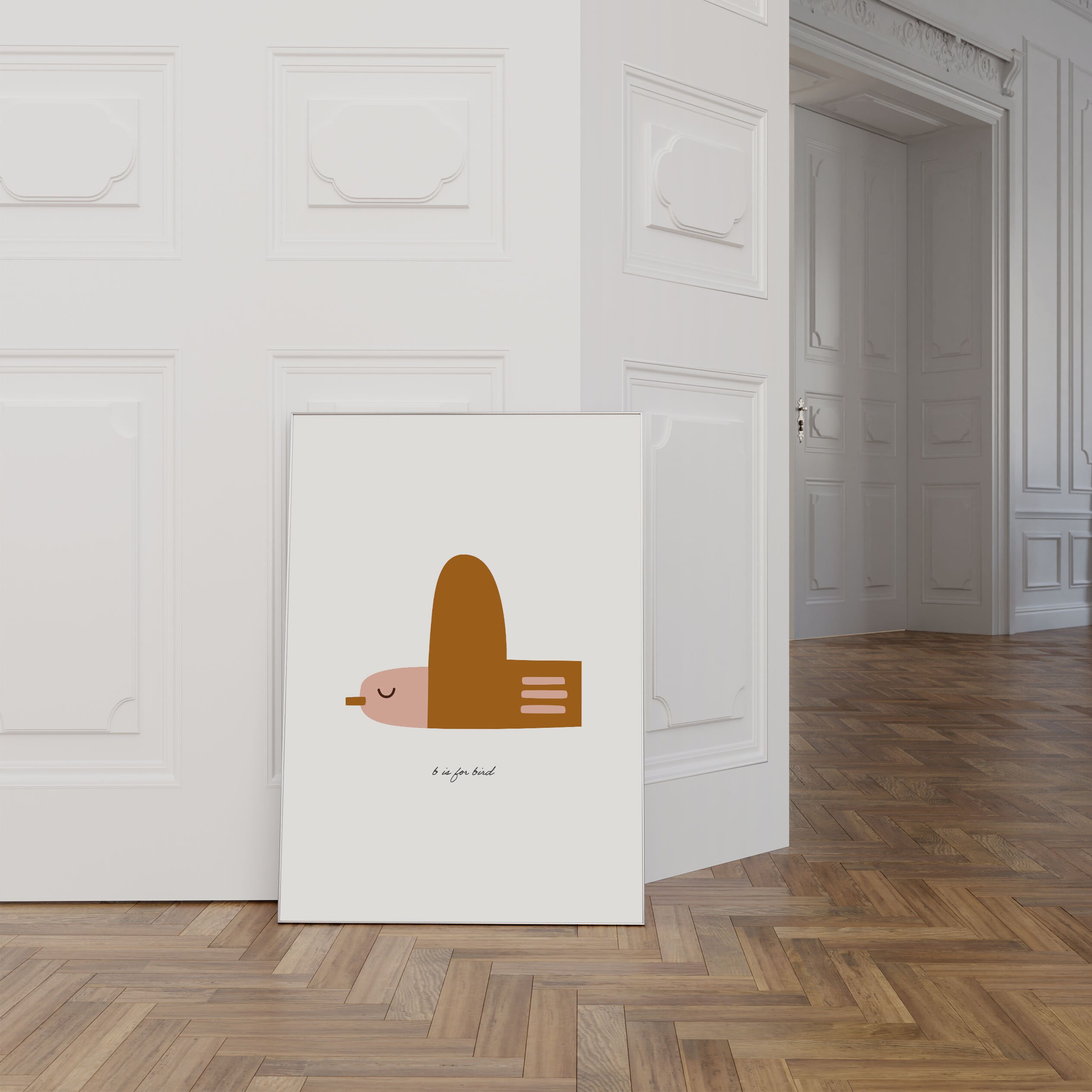 Alphabet Kids Nursery 'B' is for Bird Caramel Print, Nursery Decor ...