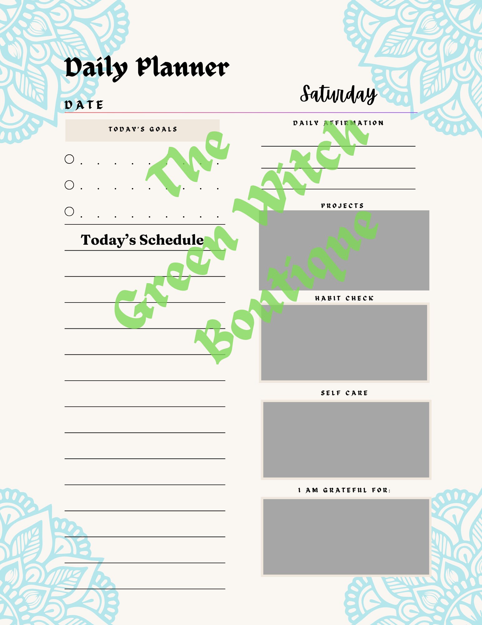 Saturday Planning Printable - Etsy