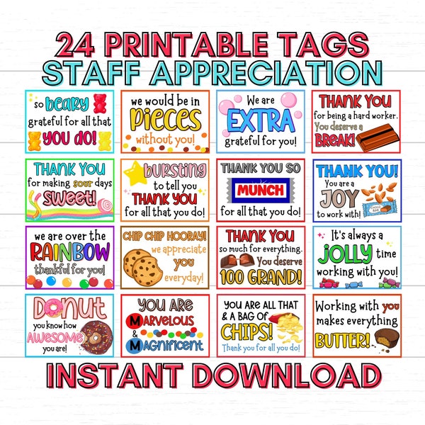 Teacher Appreciation Tags - Etsy