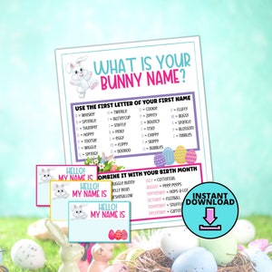What's Your Bunny Name Easter Name Game Printable - Etsy
