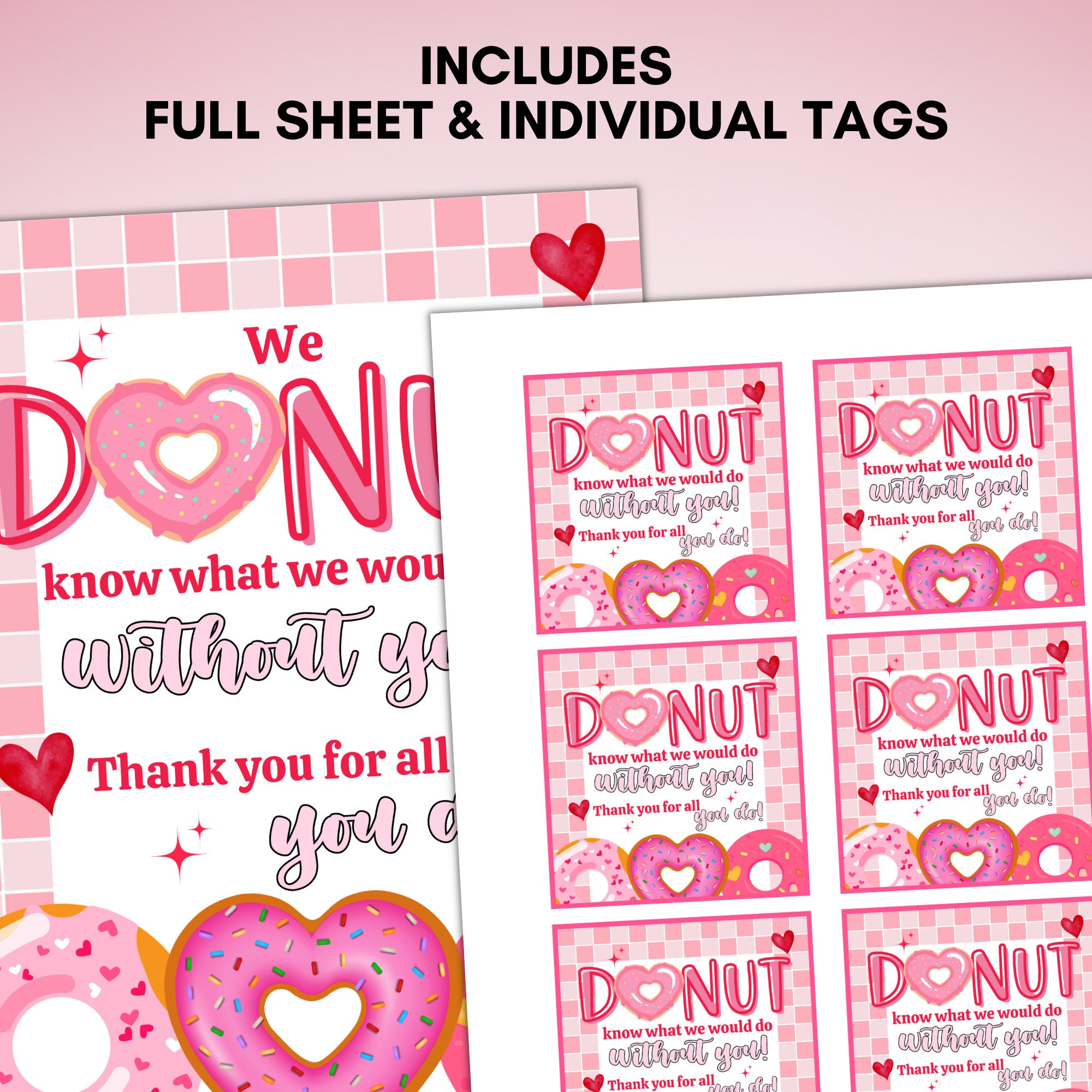 Donut Appreciation Sign, Staff Employee Valentine Appreciation Donut ...